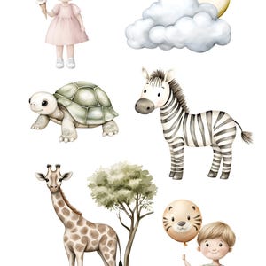 Zoo Clipart, Safari Animals Clipart, Cute Watercolor Clipart, Family ...