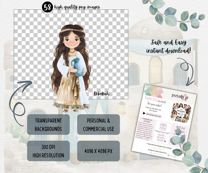 Bible Character Clipart, Watercolor Bible Characters, Christian Clipart ...