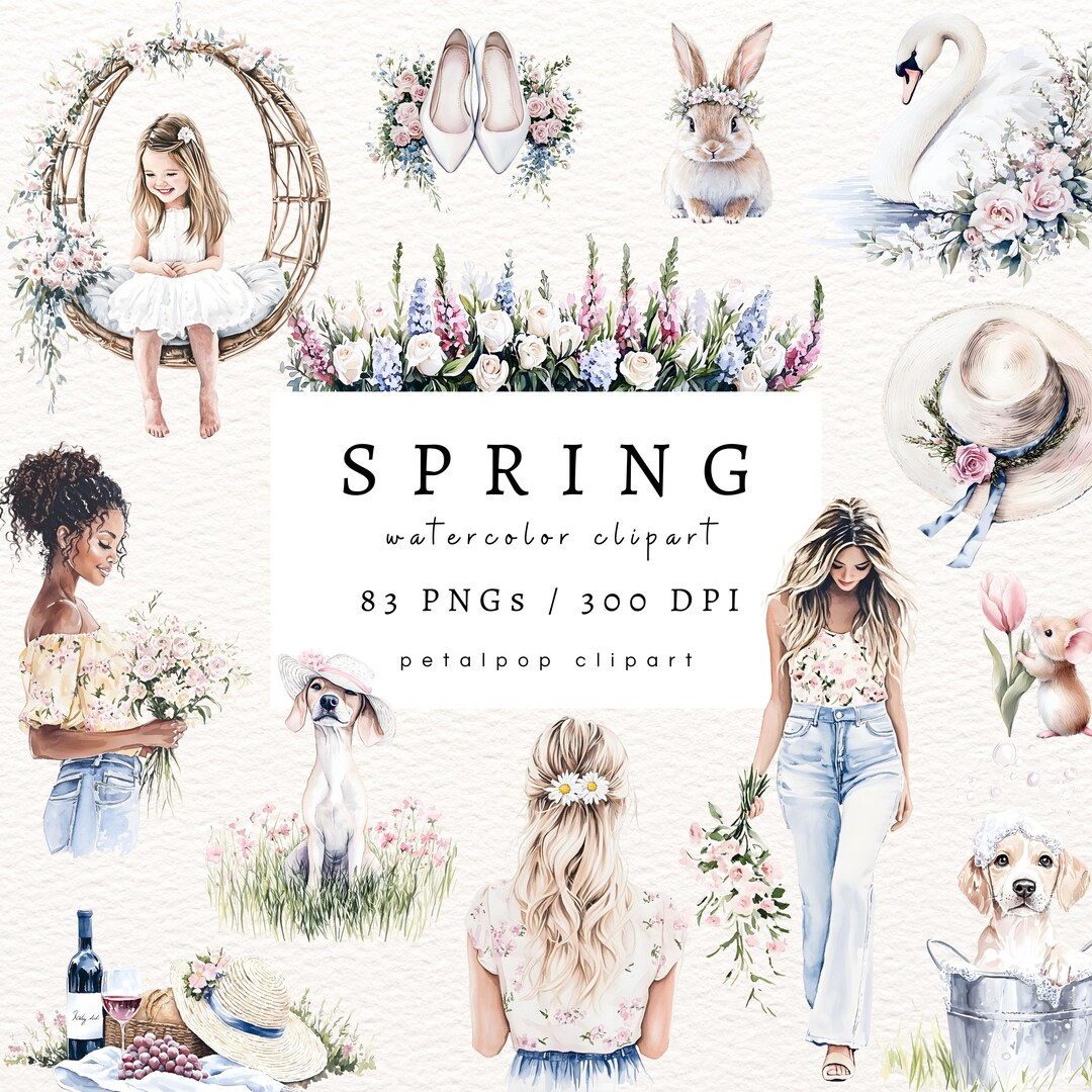 Spring Clipart, Watercolor Flowers, Spring Flowers Png, Wildflower ...