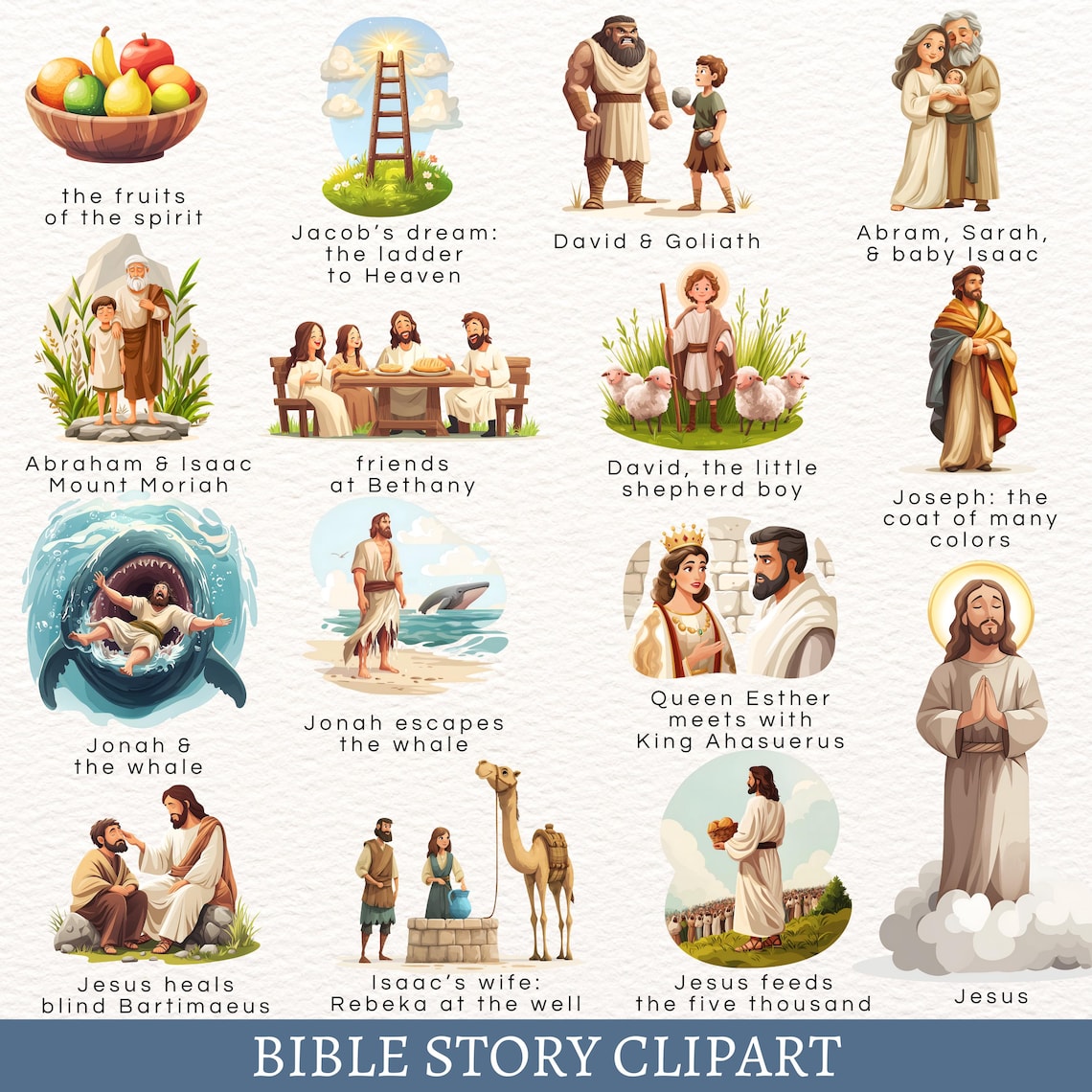 Bible Story Clipart, Bible Character Clipart, New and Old Testament ...