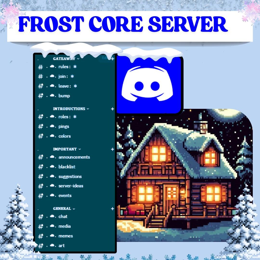 Frostcore Winter Cottage Core Themed Sever | Discord Server Template | Community Aesthetic ...