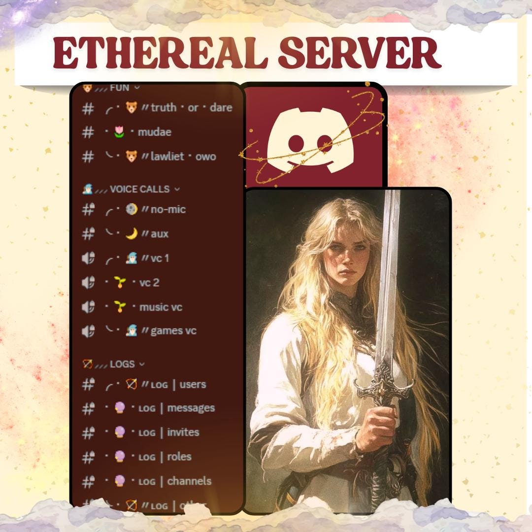 Ethereal Fairycore Discord Server Template: Customizable, 45+ Channels ...
