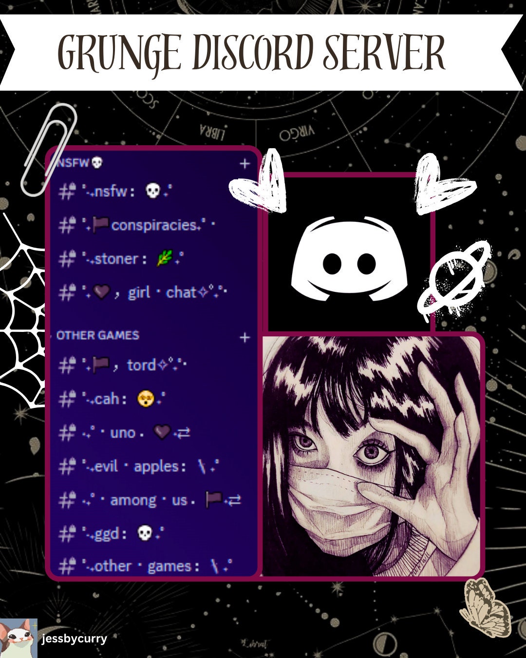 Grunge Gothic Discord Server Template: Customizable Community (instant ...