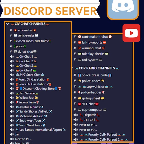Fivem Server Discord Template - Etsy