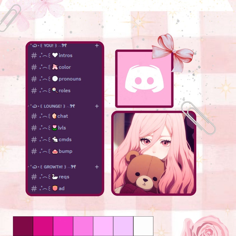 Pink Discord Template - Etsy