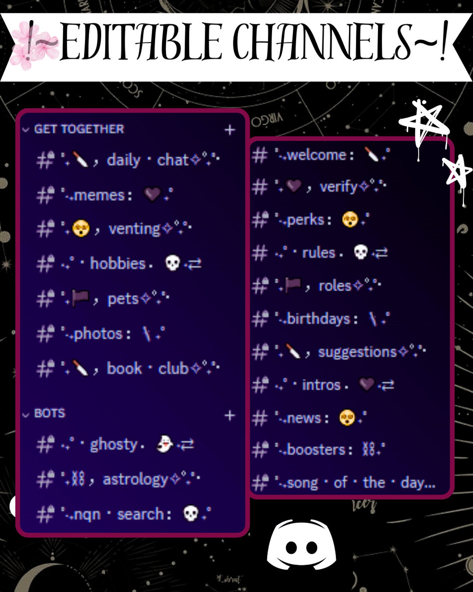 Grunge Gothic Discord Server Template: Customizable Community (instant ...