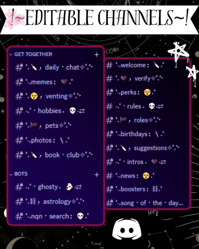 Grunge Gothic Discord Server Template: Customizable Community (instant ...