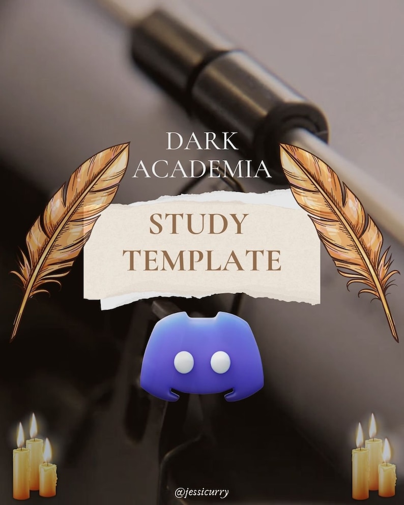 Dark Academia Discord Server Template: Studying Community (digital ...