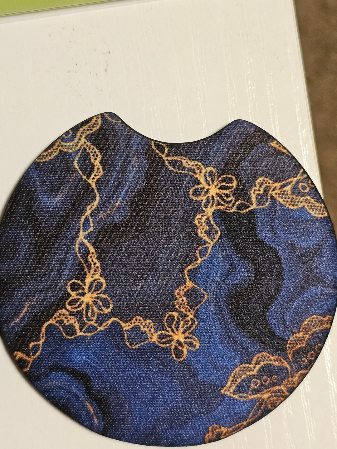 Blue and Gold Lace Car Coaster - Etsy