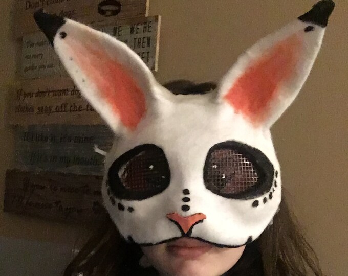Black & White Rabbit Therian Mask - Etsy