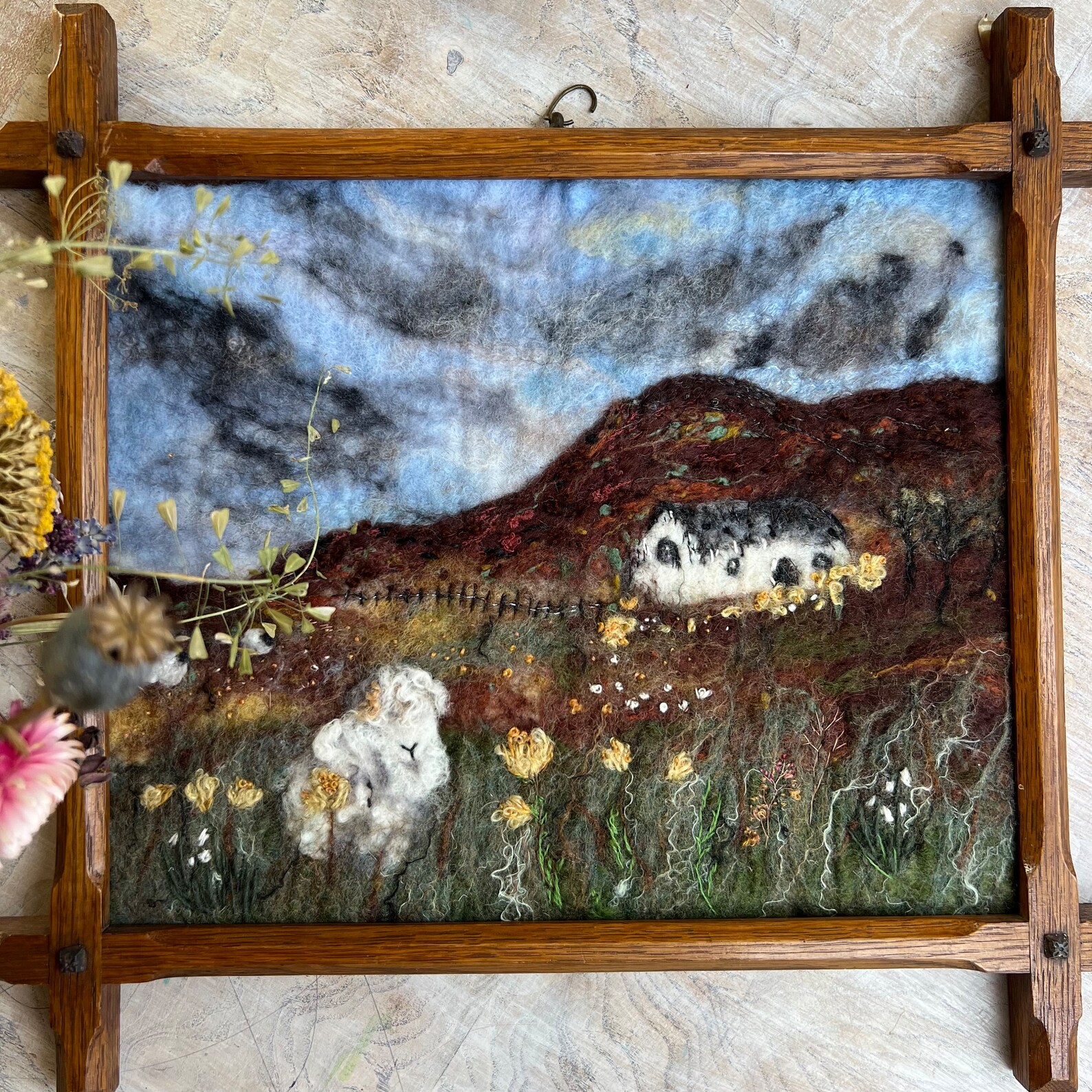 Textile Art Felted Embroidery Picture scottish Dreamland - Etsy