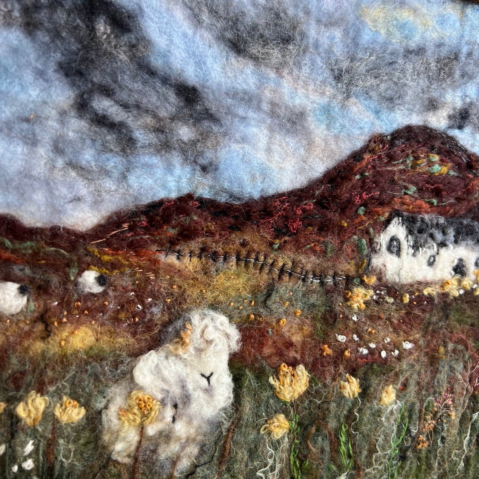 Textile Art Felted Embroidery Picture scottish Dreamland - Etsy