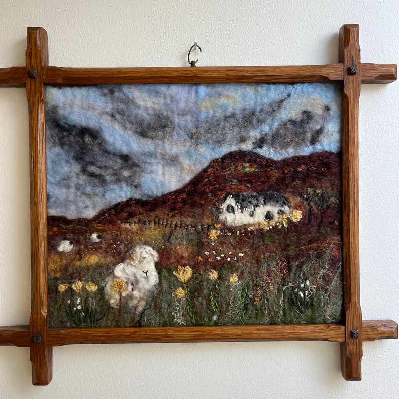 Textile Art Felted Embroidery Picture scottish Dreamland - Etsy