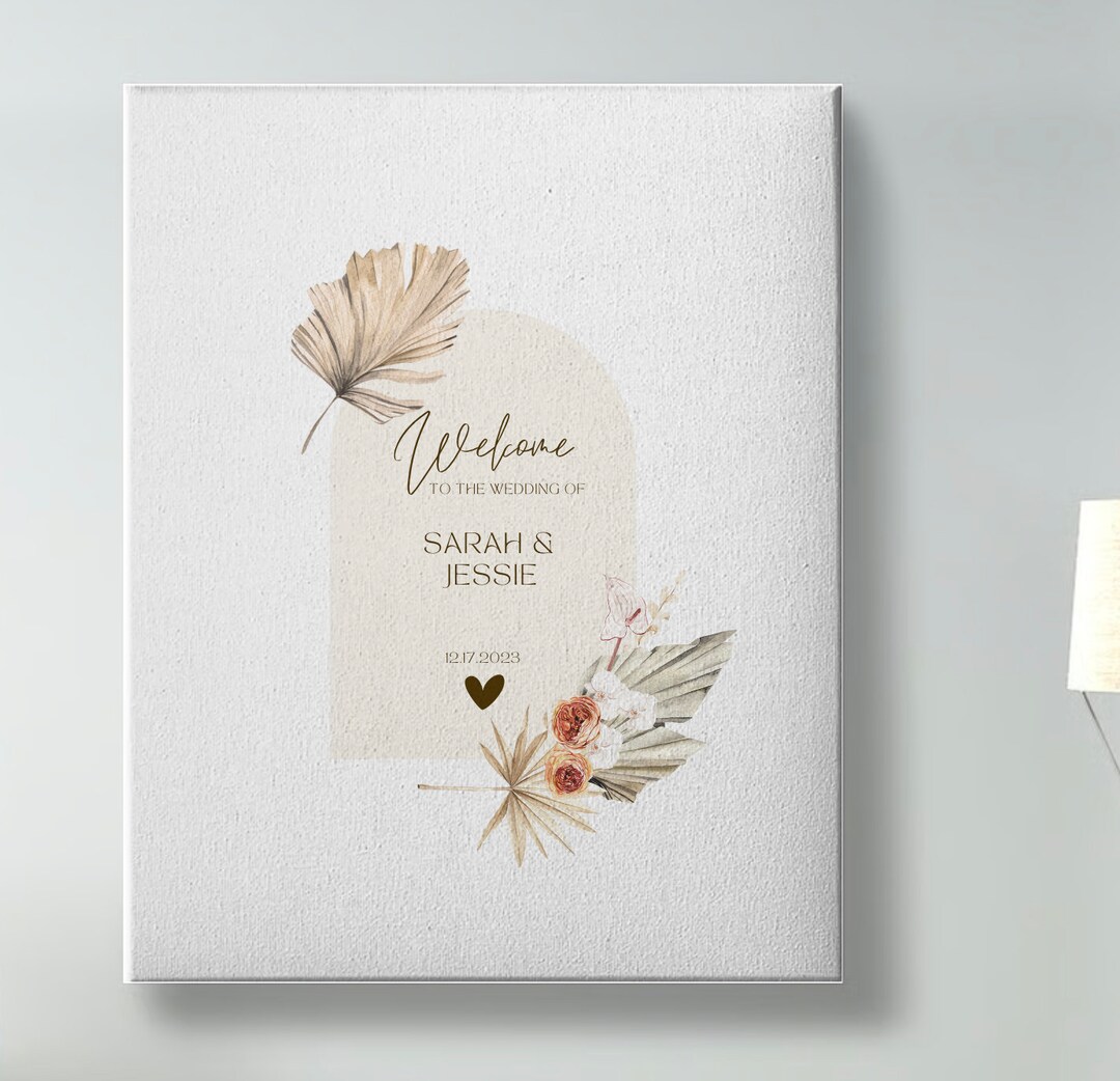 Customizable Wedding Welcome Sign Canvas - Etsy