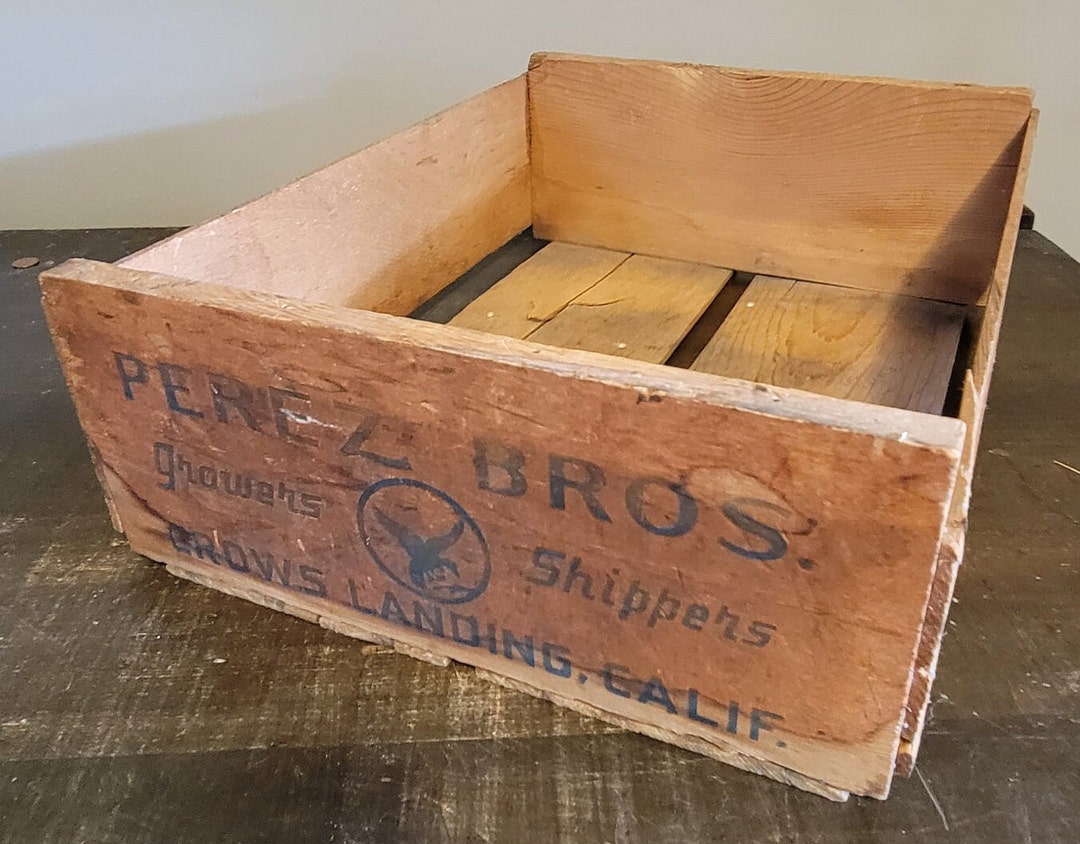 Vintage Wooden Crate, Produce Crate, Perez Bros Produce Crate ...