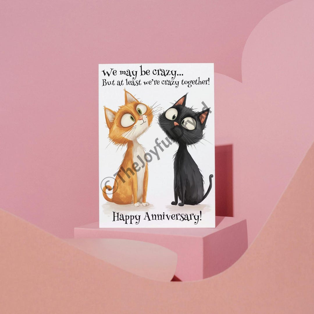 Happy Anniversary, Crazy Together, Digital, Downloadable, Printable ...