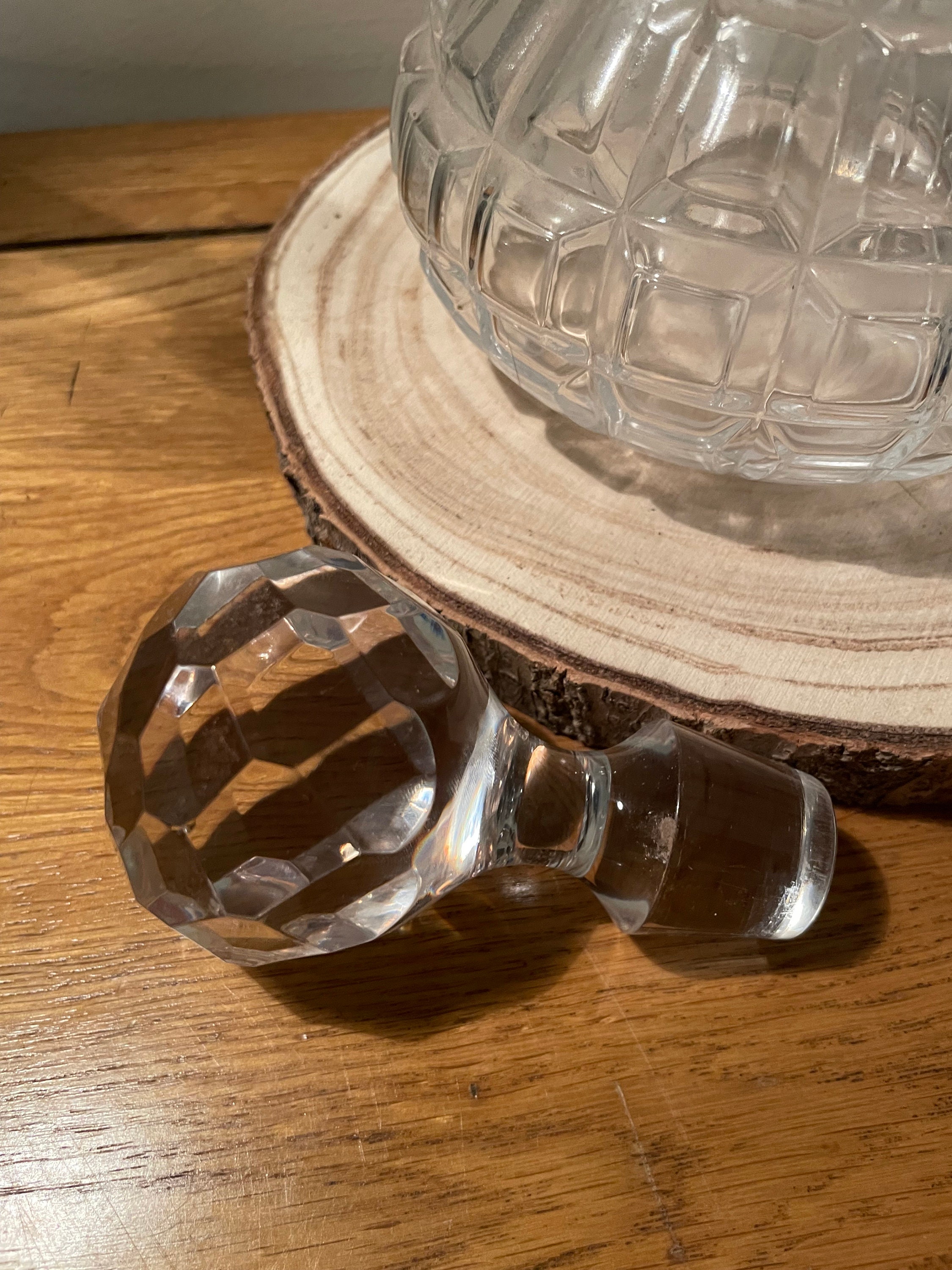 Vintage Cut Glass Ships Decanter - Etsy