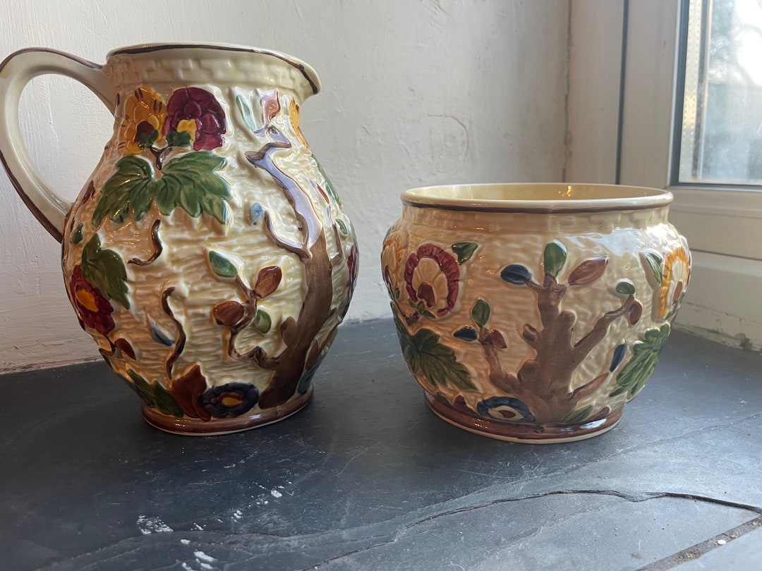 H J Wood Indian Tree Handpainted Jug & Vase - Etsy