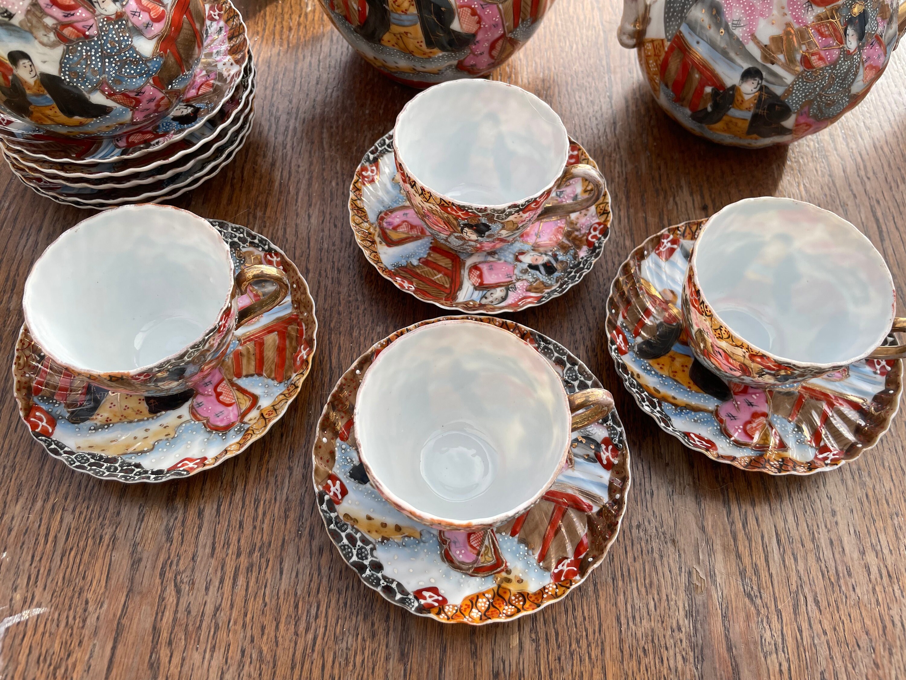 Japanese Kutani Eggshell Porcelain Tea Set - Etsy