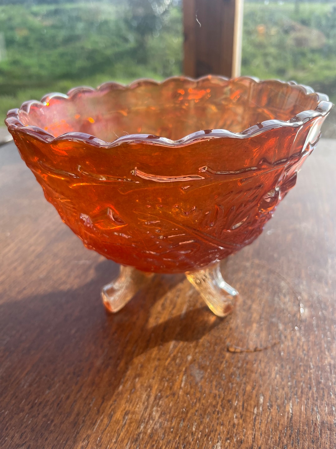 Sowerby Glass England Carnival Thistle and Thorn Footed Bowl 1920s - Etsy