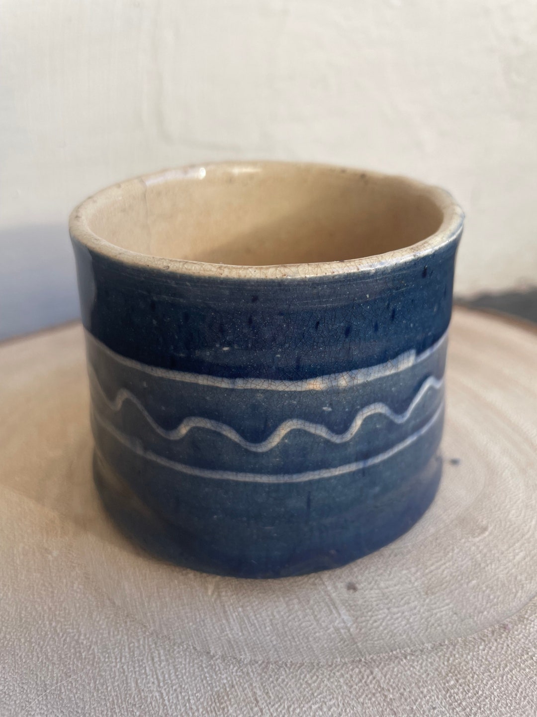 Blue Stoneware Pot by Ewenny Pottery - Etsy