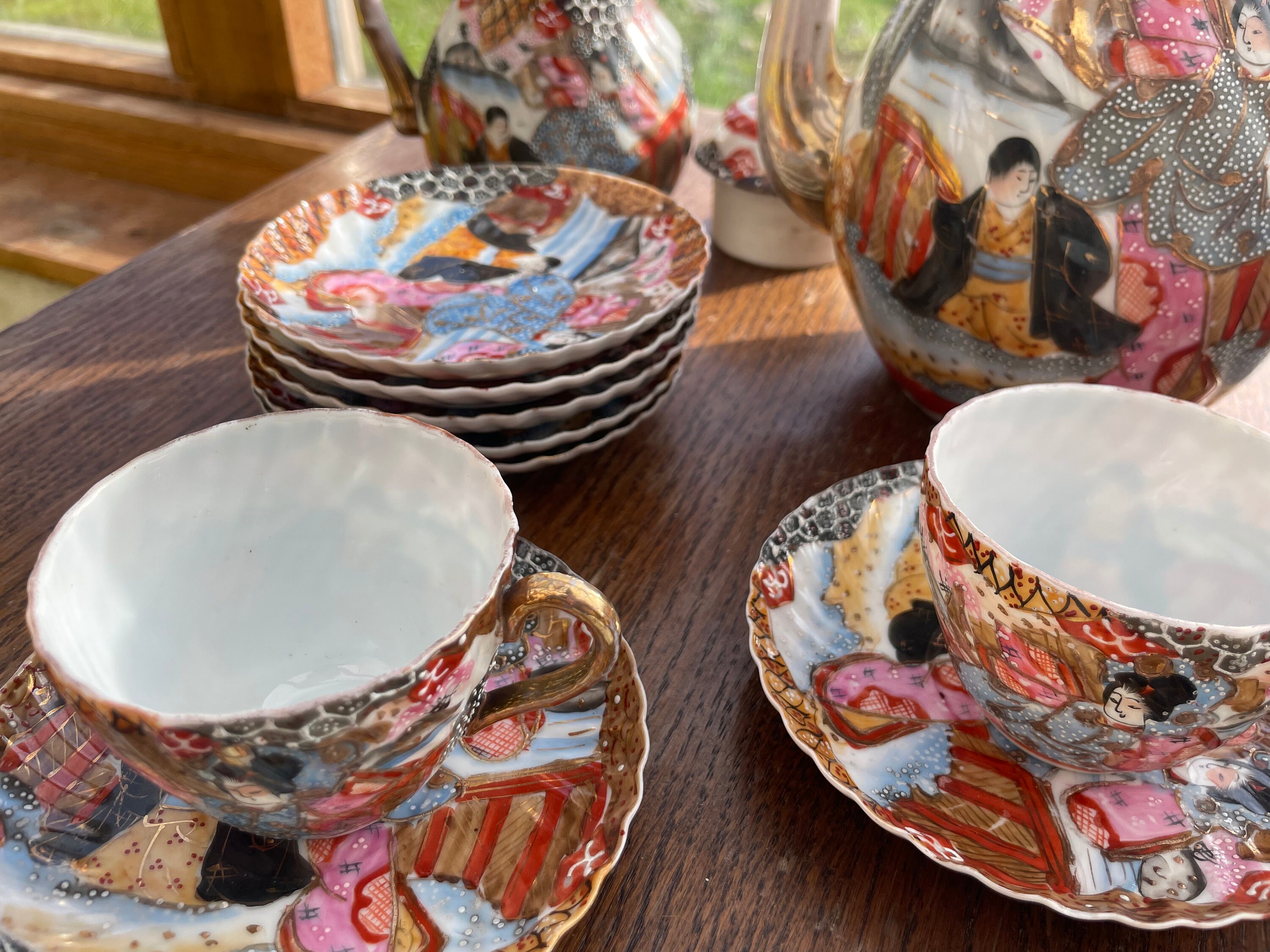 Japanese Kutani Eggshell Porcelain Tea Set - Etsy