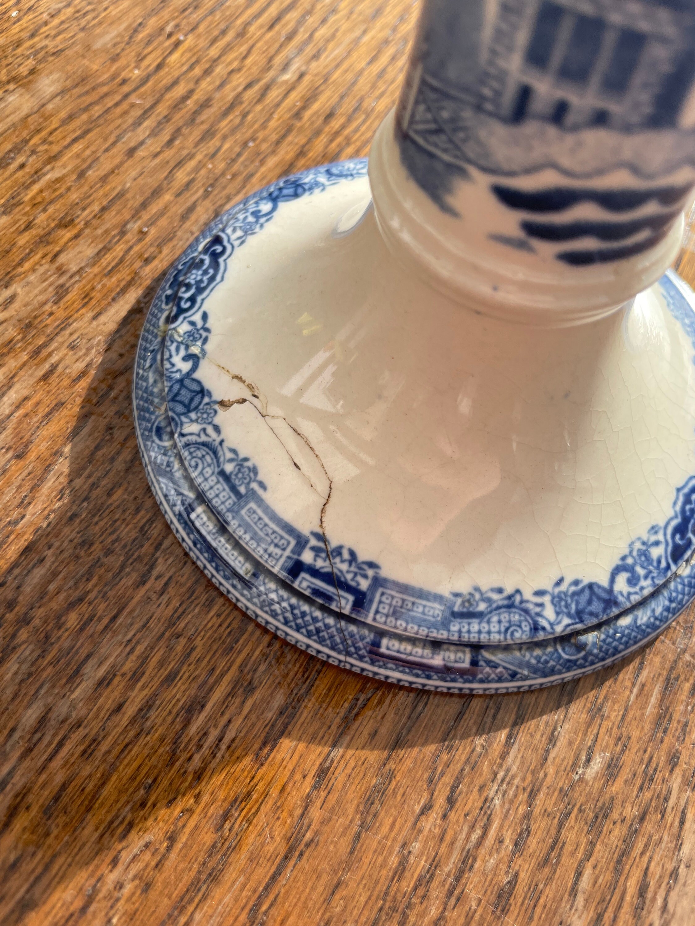 Wedgwood Blue and White Willow Pattern Ceramic Candlestick - Etsy