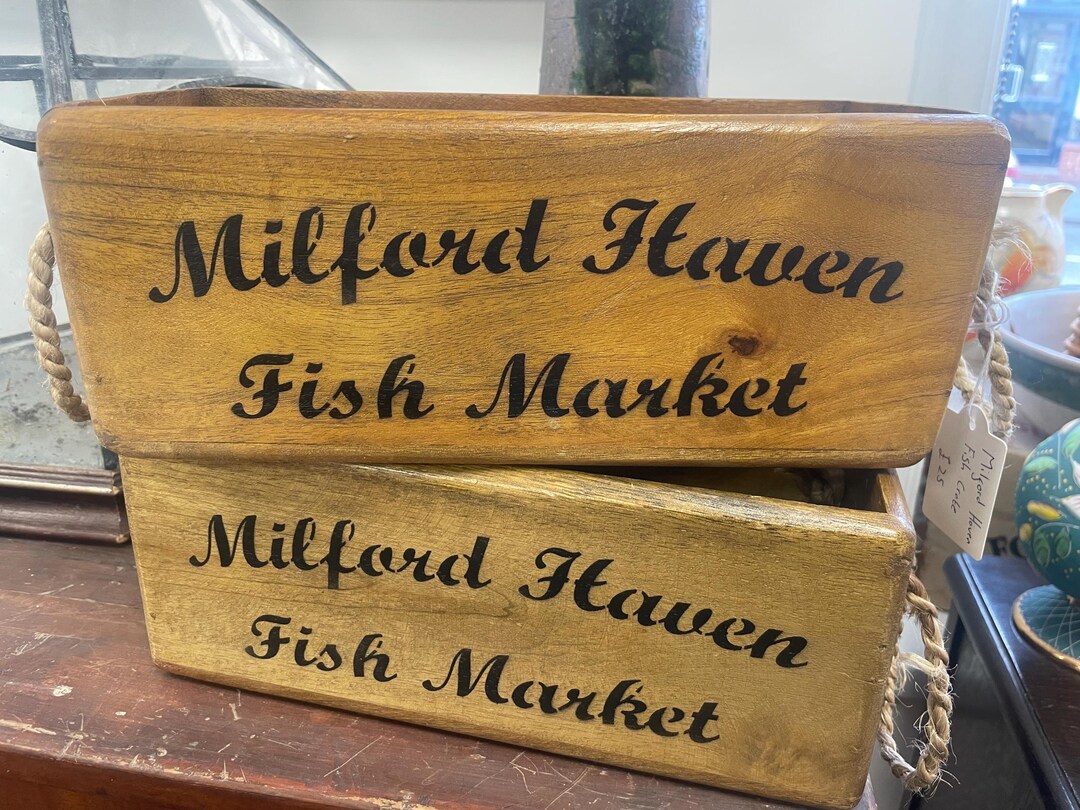 Vintage Wooden Boxes Milford Haven Fish Market - Etsy