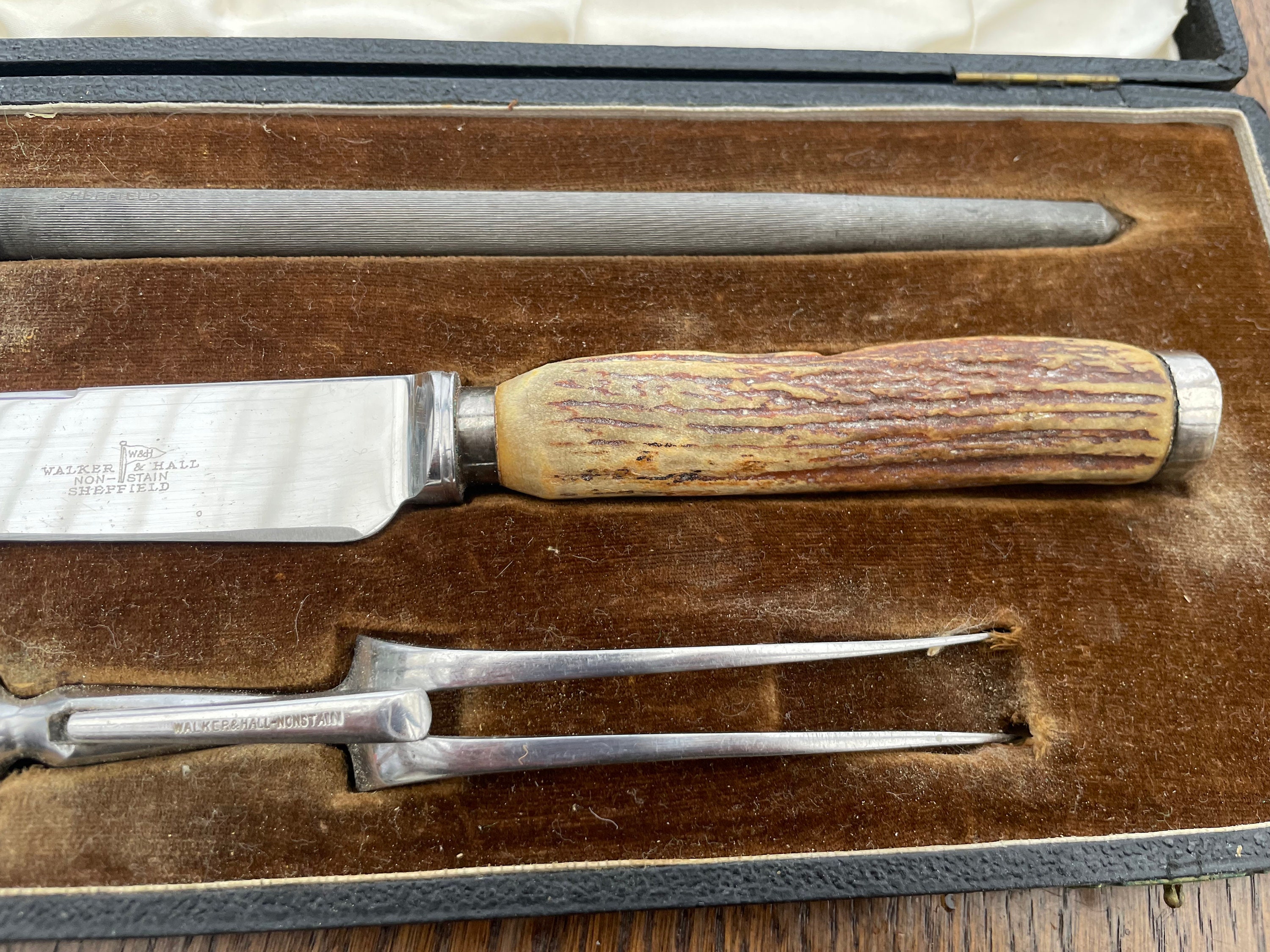 1920s Walker and Hall Sheffield Stag Antler Carving Set - Etsy