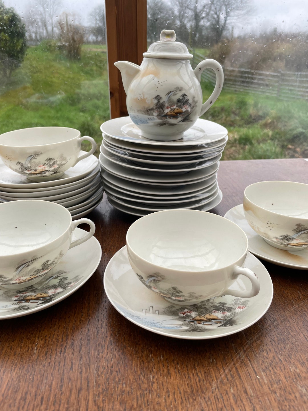 Vintage Japanese Kutani Egg Shell China Part Tea Set - Etsy