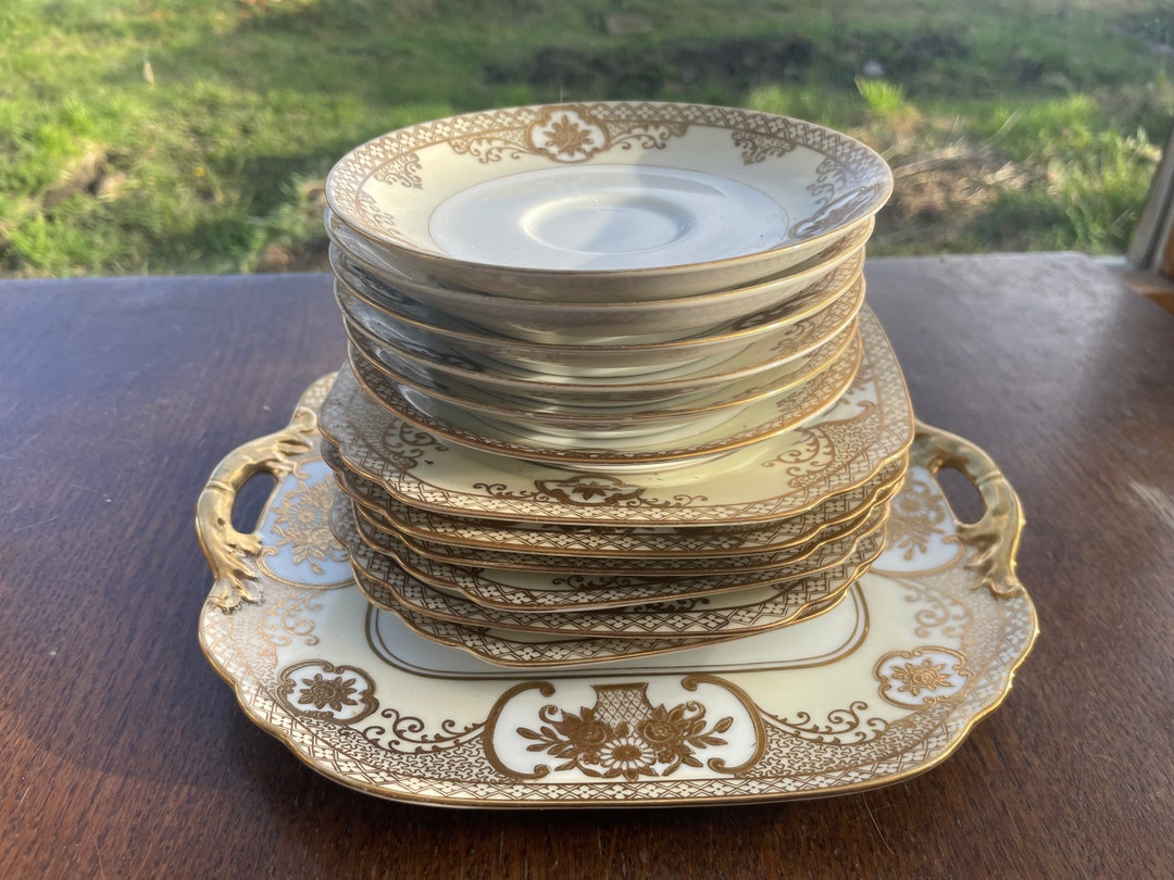 Noritake China 44318 Gold Flower Basket Pattern Tea Plates - Etsy UK