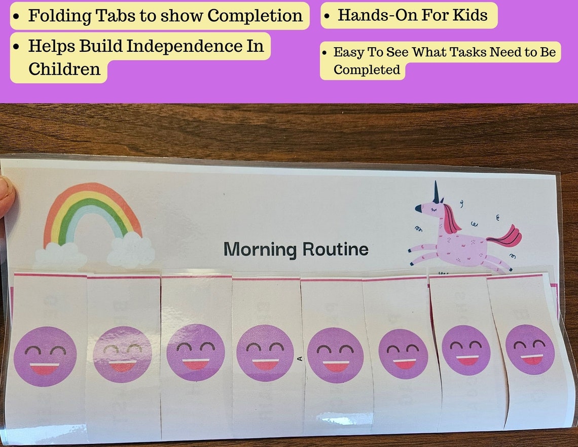 Morning Routine Chart, Printable Folding / Flip Chart: Kids Before ...