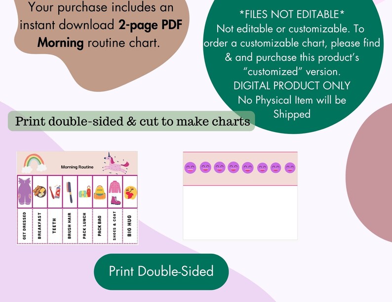 Morning Routine Chart, Printable Folding / Flip Chart: Kids Before ...