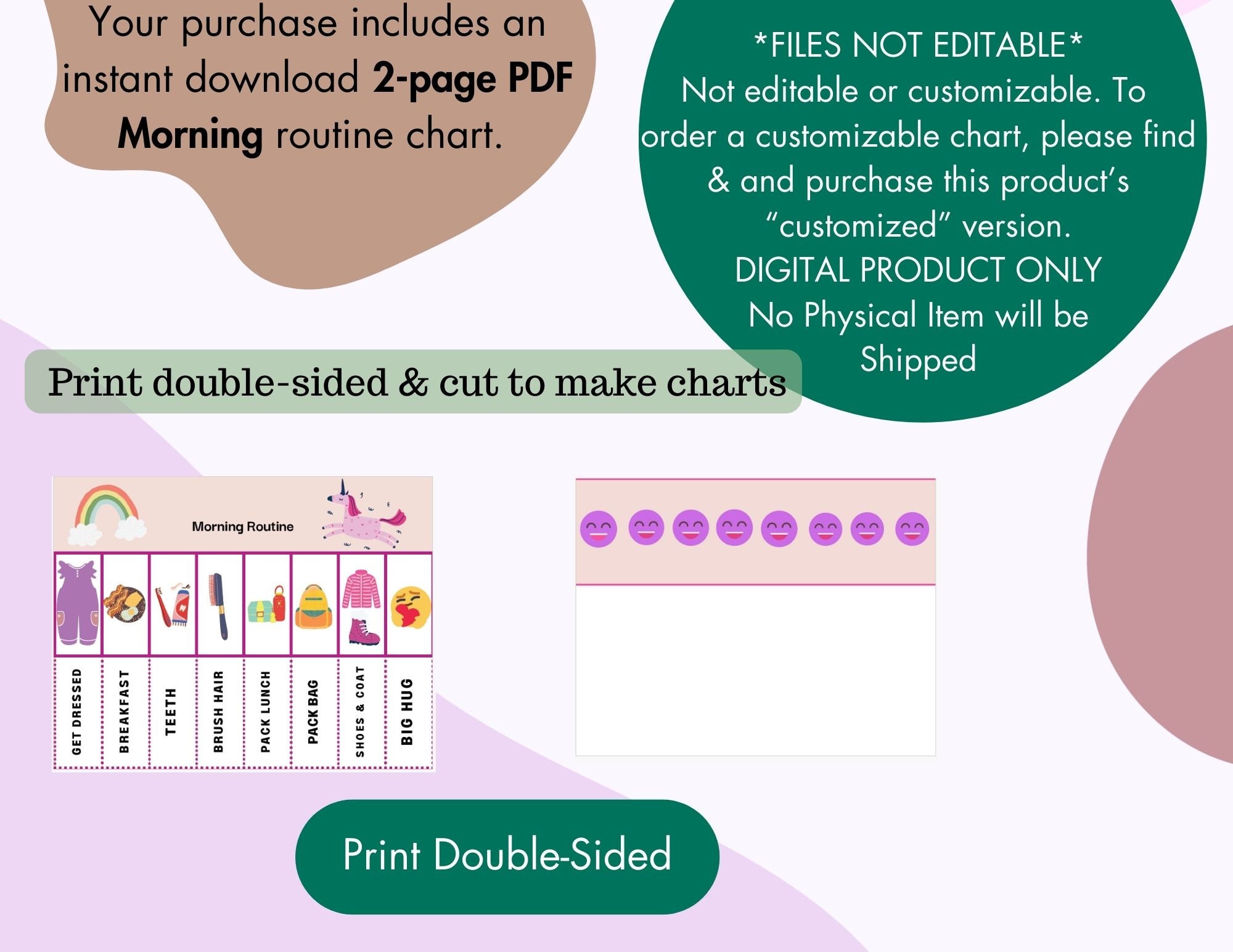 Morning Routine Chart, Printable Folding / Flip Chart: Kids Before ...