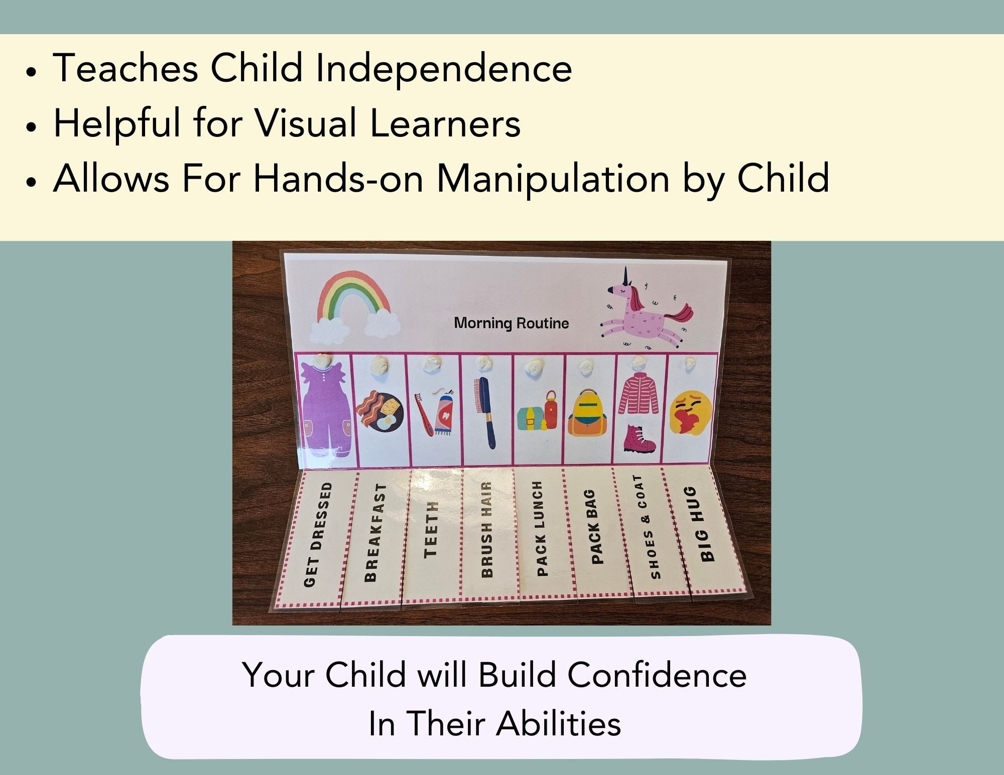 Morning Routine Chart, Printable Folding / Flip Chart: Kids Before ...