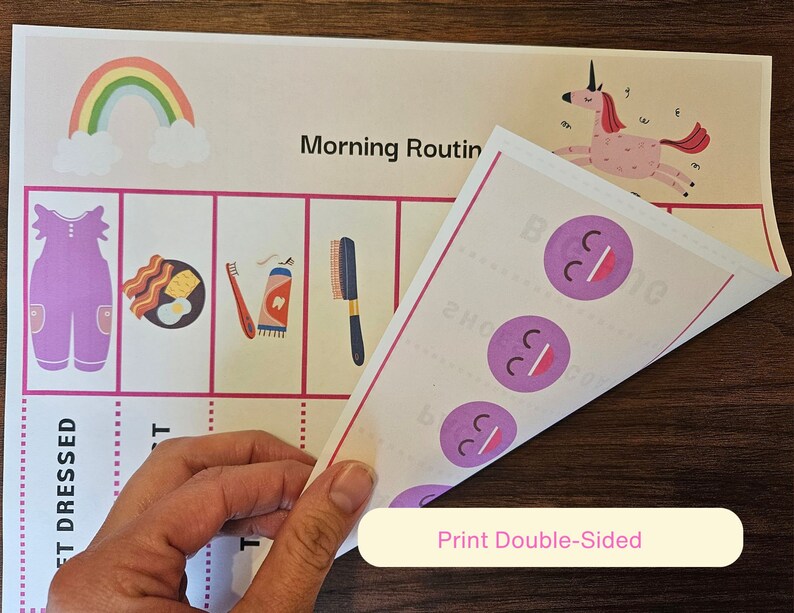 Morning Routine Chart, Printable Folding / Flip Chart: Kids Before ...