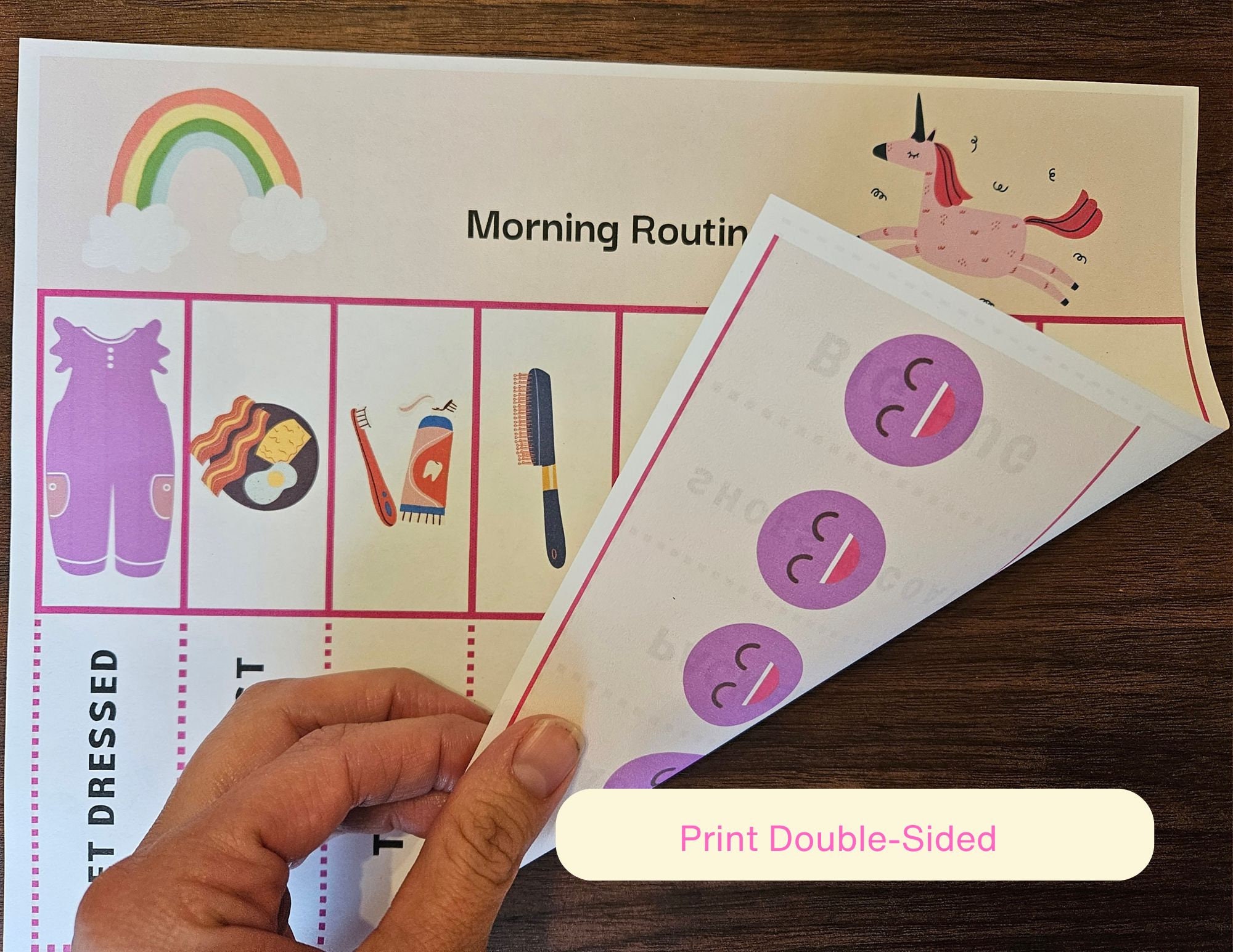 Morning Routine Chart, Printable Folding / Flip Chart: Kids Before ...
