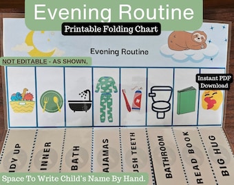 Morning Routine Chart, Printable Folding / Flip Chart: Kids Before ...