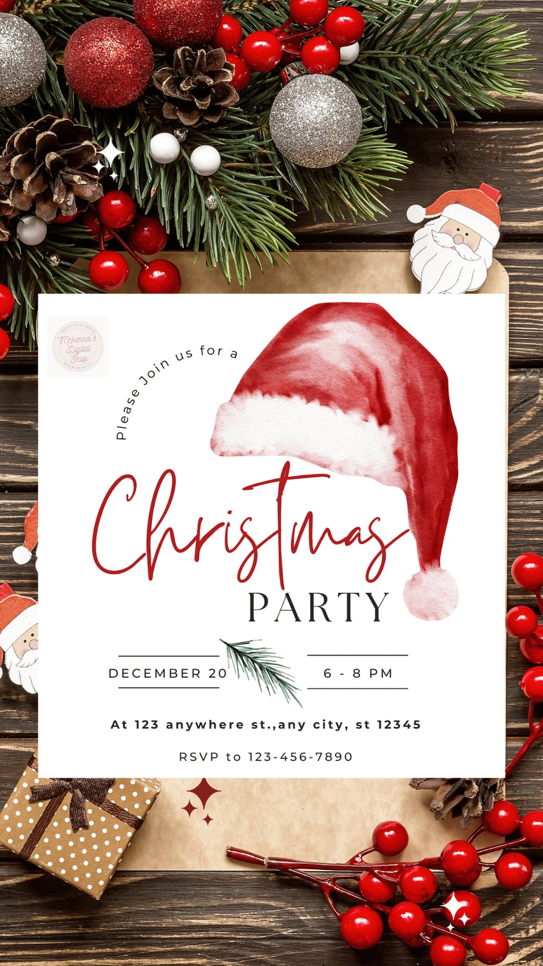 Personalized Digital Christmas Party Invitation Christmas Party With ...