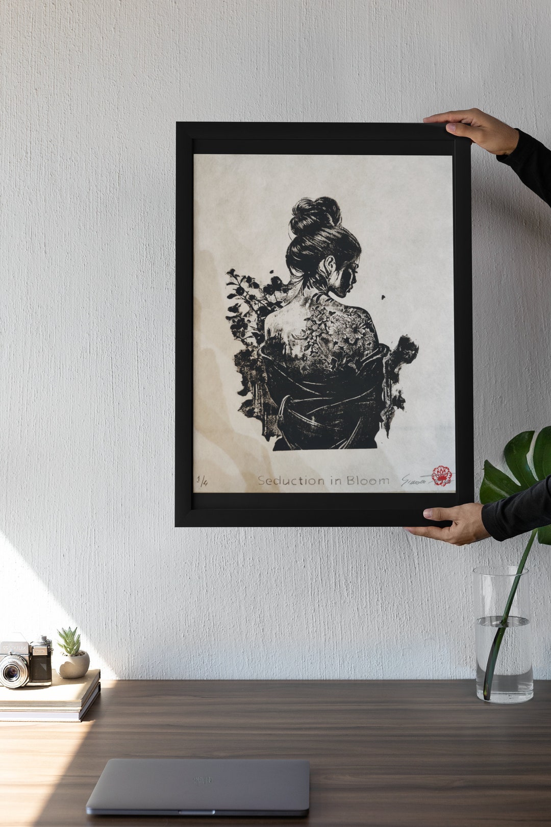 Seduction in Bloom - Limited Edition Japanese Blockprint, Linocut Print ...