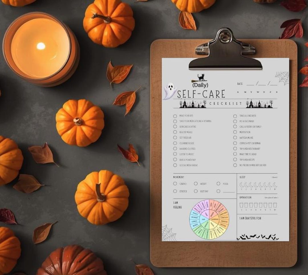 Halloween Self-care Checklist: Wellness Tracker Printable (PDF) - Etsy