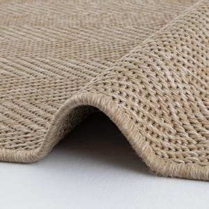 Natural Jute Area Rug – Herringbone Pattern – Washable Boho Rug for ...