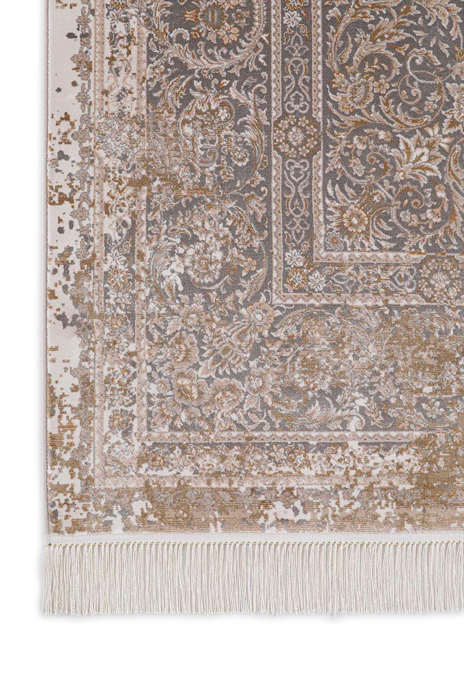 Traditional Ottoman Medallion Patterned Hall Carpet, Black Bamboo ...