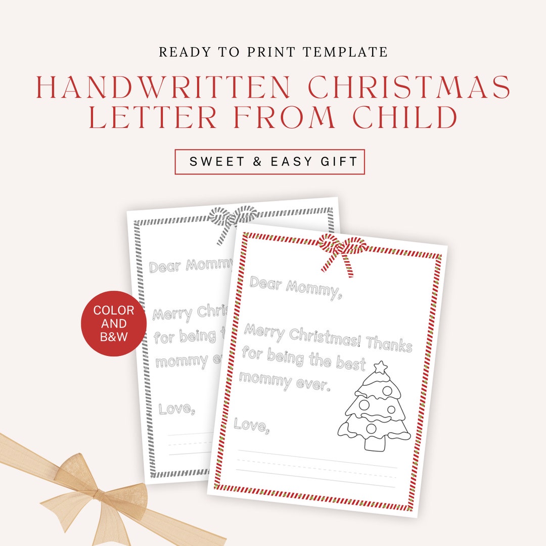 Christmas Letter From Child to Mommy, Preschool Christmas Activity ...