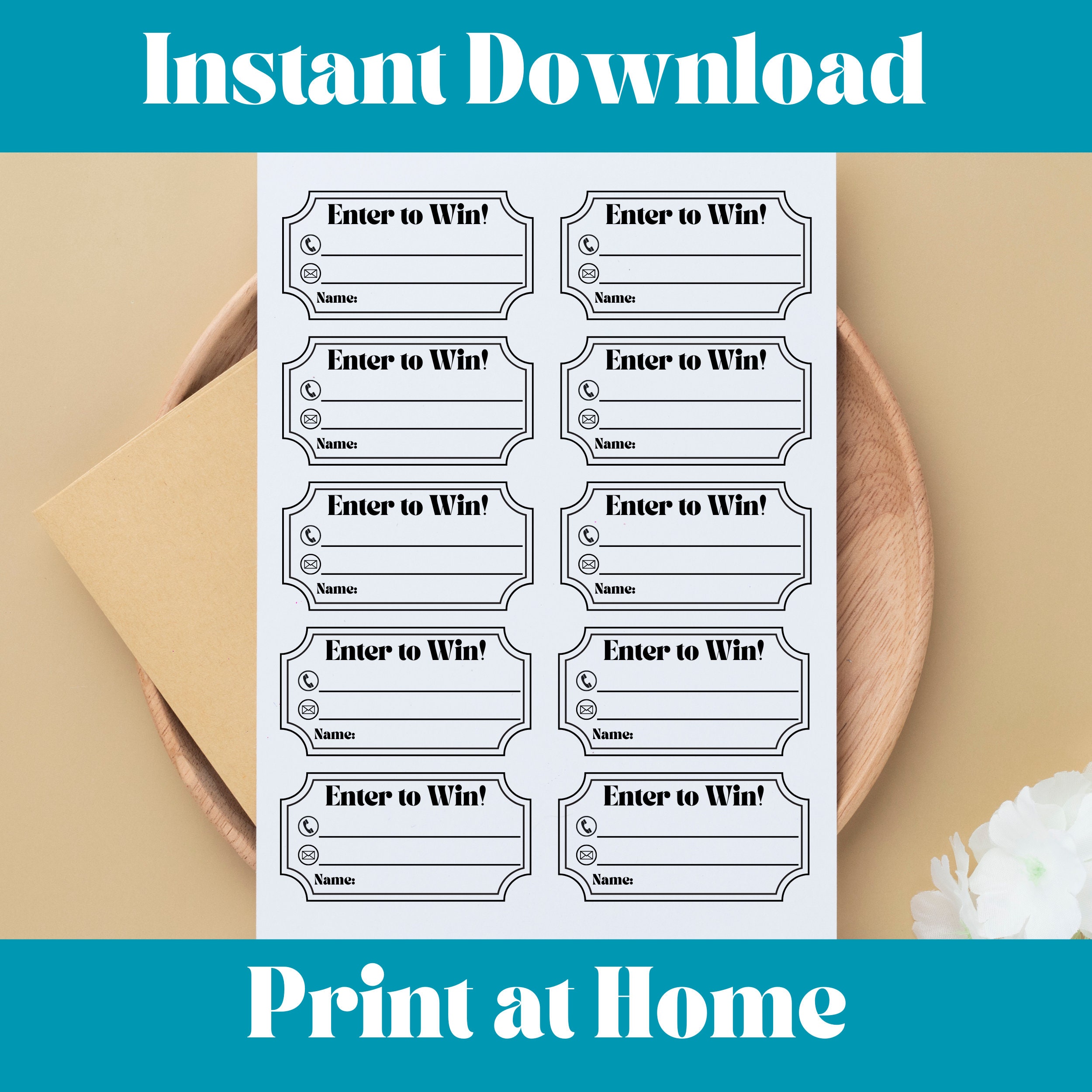 Enter to Win Tickets, Raffle Tickets, Printable Raffle Tickets, Easy ...