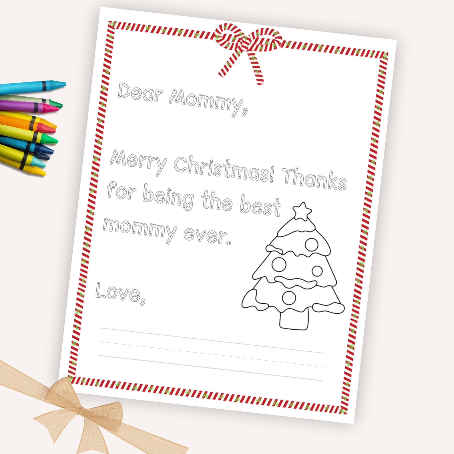 Christmas Letter From Child to Mommy, Preschool Christmas Activity ...