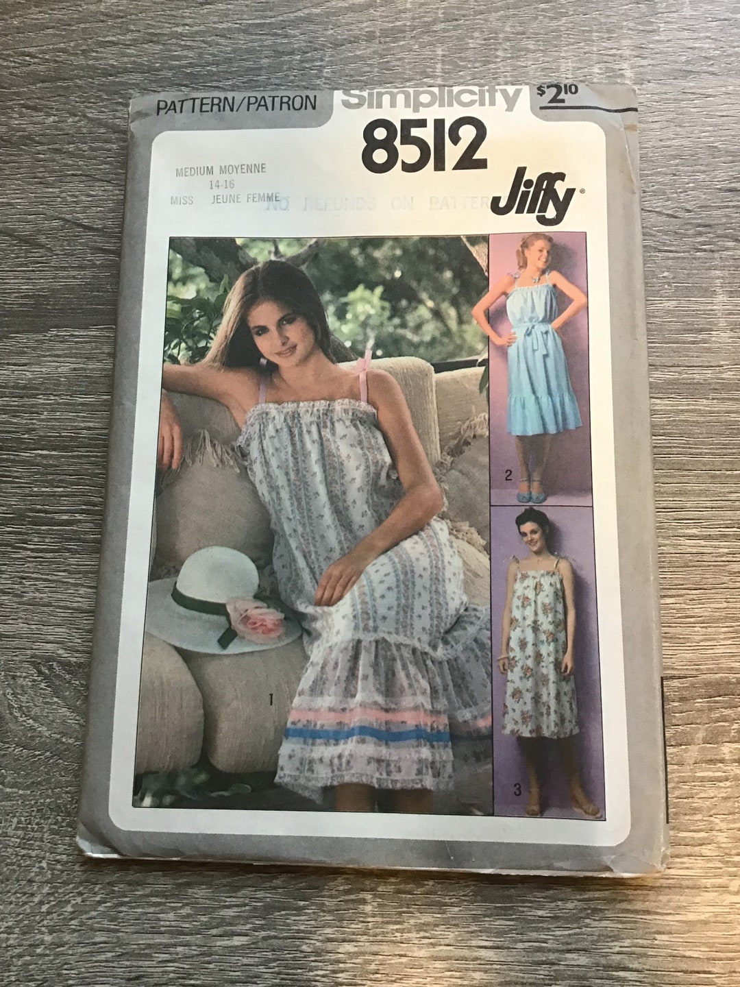 Vintage 1978 Simplicity 8512 Misses Jiffy Pullover Sundress and Tie ...