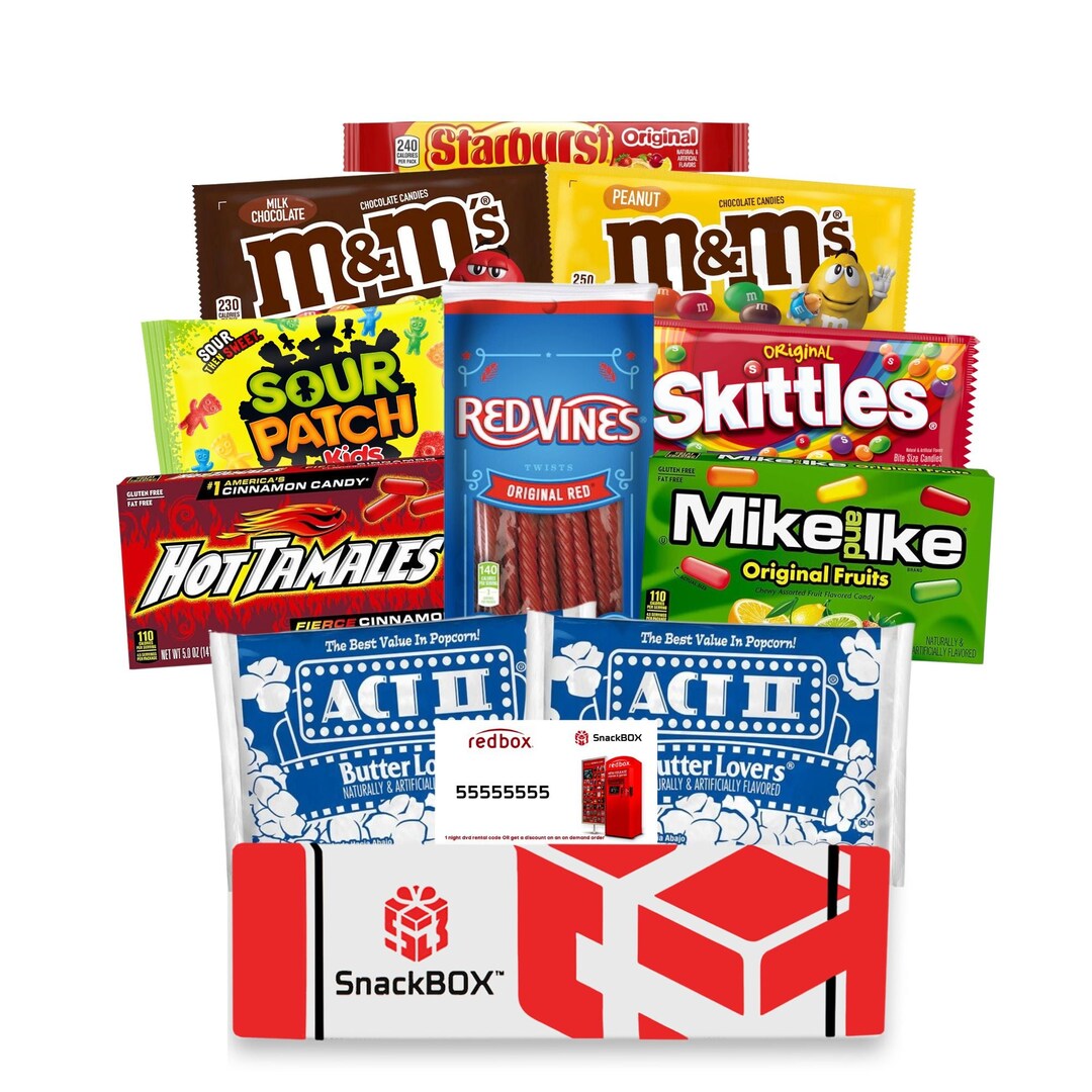 Redbox Movie Night Snack BOX Care Package 10 Snacks by Snackbox - Etsy