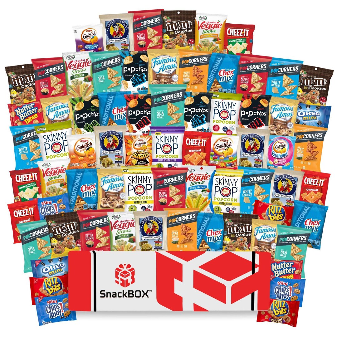Office Chips & Cookies Catering Variety Snack Box Care Package (70 ...