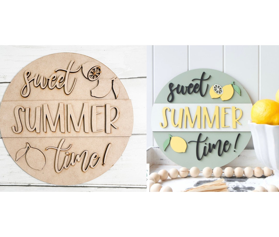 Unfinished DIY Wood Kit Blanks to Decorate Home Decor Summer Door ...